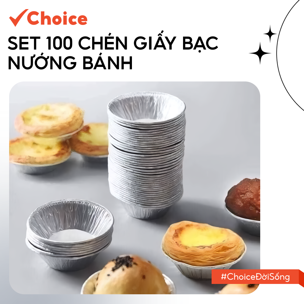 [Choice] Set 100 Chén Giấy Bạc Nướng Bánh LS1-2749-68 Tiện Lợi 130ml ...