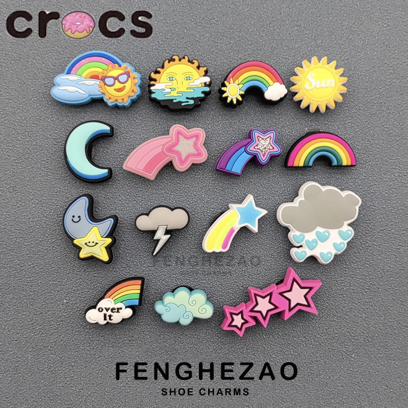 sticker dép crocs jibbitz Crocs quyến rũ cầu vồng Mây Bầu trời đầy sao ...
