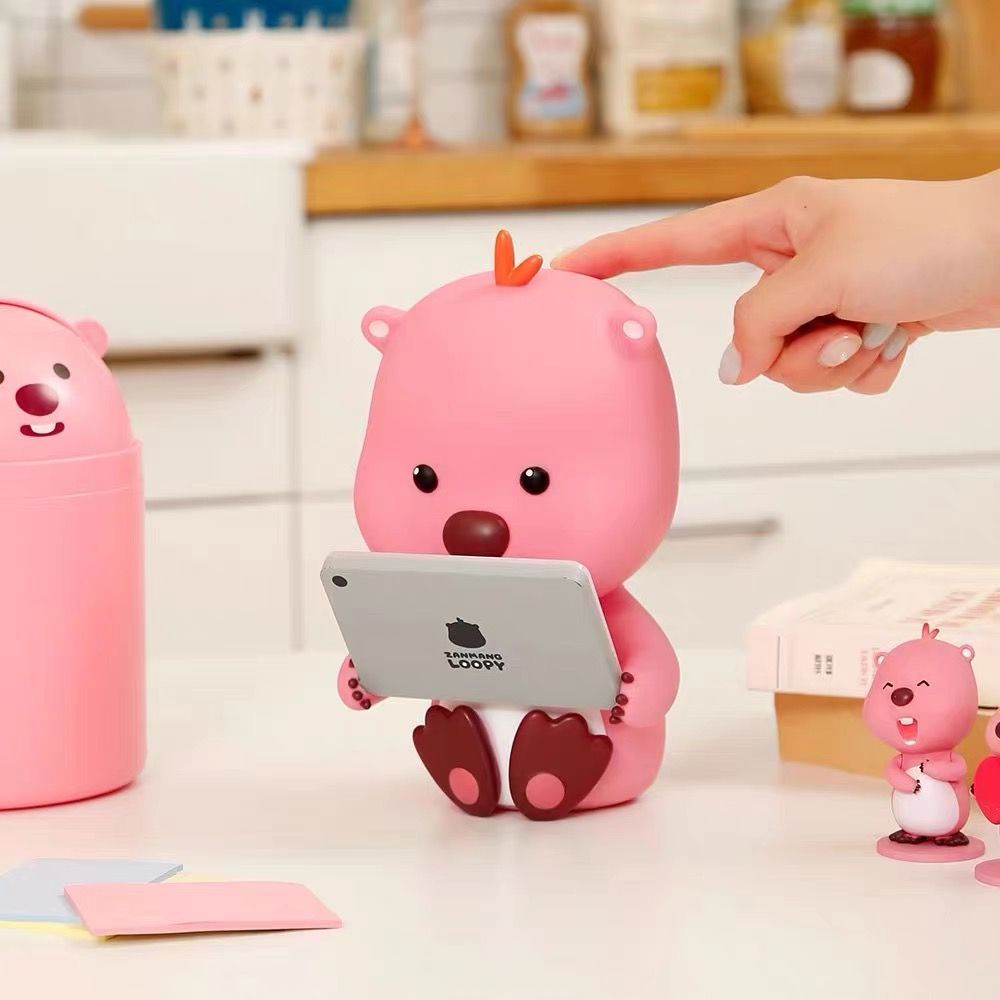 loopy露比粉色小海狸手办淀粉肠公仔 可爱少女心汽车桌面摆件礼物Búp Bê loopy ruby Màu Hồng Dễ Thương ...