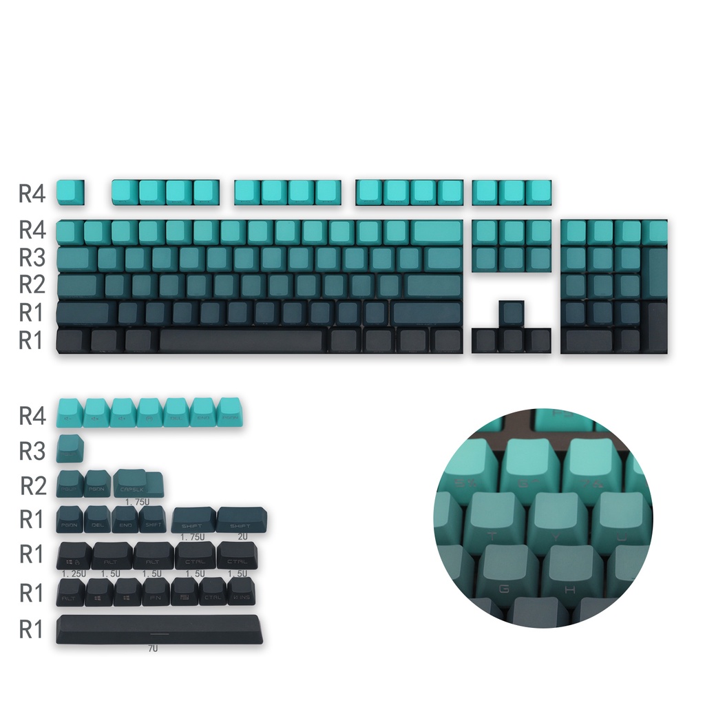 【JKDK】polar day PBT keycap font transmits light OEM profile gray and ...