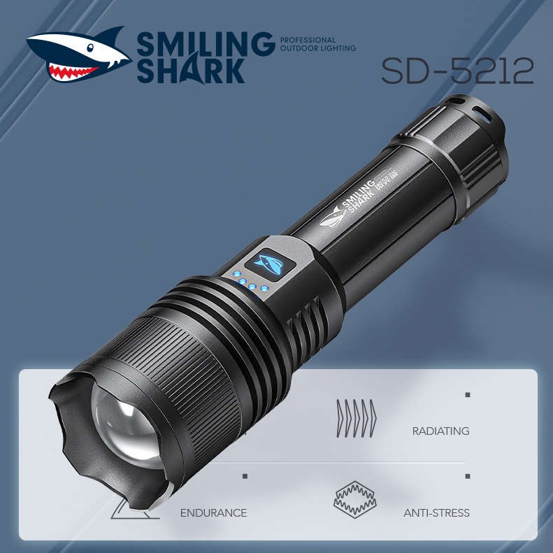 Đèn pin SMILING SHARK SD5212 type C 4 chế độ siêu sáng 10000Lm chống ...