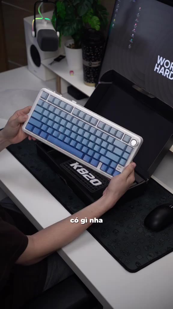 Bàn phím cơ không dây Dark Alien K820 - Hỗ trợ hotswap - 3 mode kết nối - Có núm xoay, mạch xuôi ...