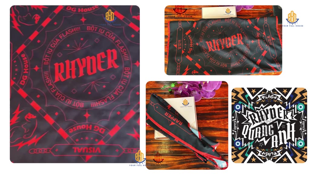 KHĂN BANDANA DG house Rhyder QUANG ANH Flash, BBN Your Full House, lụa ...