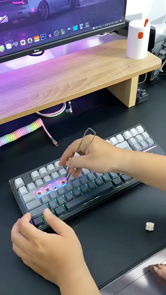 Bàn Phím Cơ Silent Xinmeng M87 V2 Không Dây Bluetooth Gaming LED RGB ...