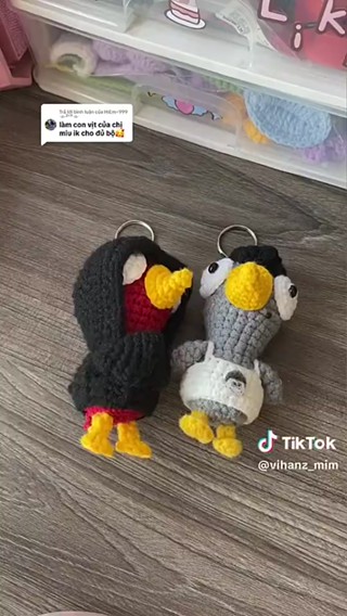 (Hàng sẵn) Móc khoá Len Vịt Mixi, móc khoá mixigaming, vịt goose goose ...