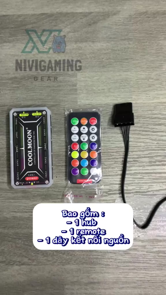 Bộ Hub Và Remote Coolmoon Điều Khiển Fan Led RGB Có Led Trên Hub (Xin ...