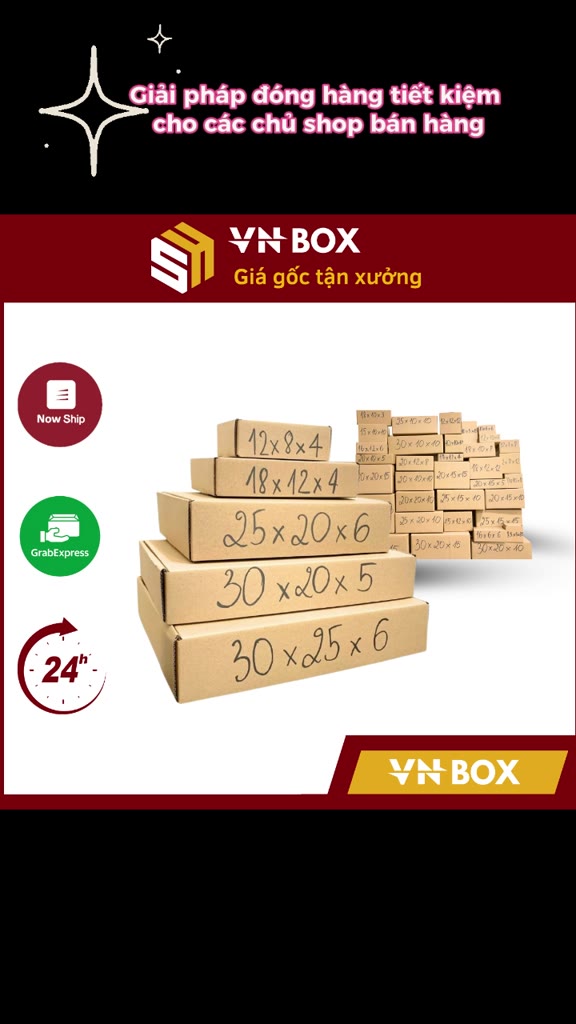 Combo 10 hộp carton đóng hàng nhiều kích thước hộp giấy ship cod to ...