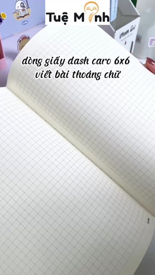 [ Nguyên lốc ] Vở Klong caro nét đứt 6x6mm và 7x7mm may dán gáy B5 80/120/200 trang Dash Caro ...