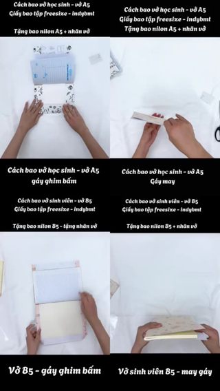 [Set 12 MỚI] Giấy bọc vở, giấy bao tập, bao tập A5, bao tập B5, SGK, vở ...