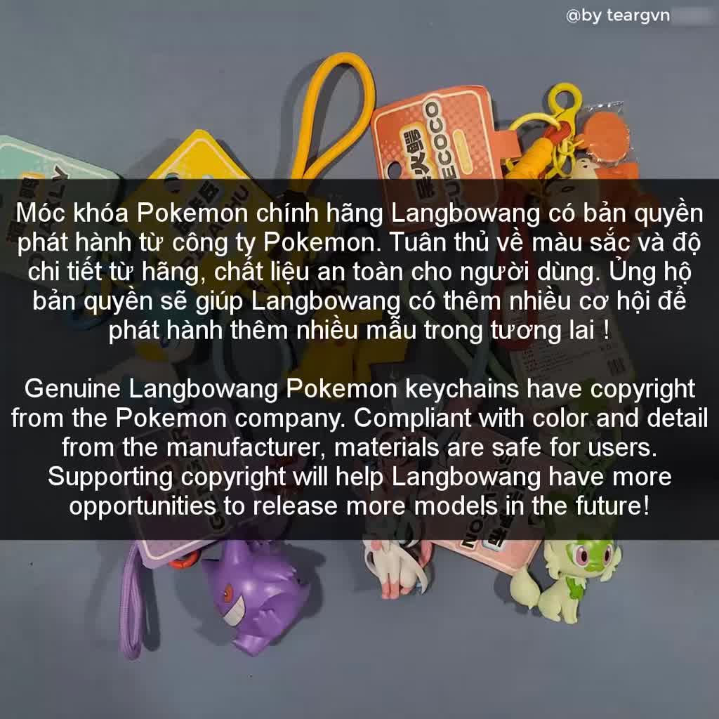 Móc khóa Pokemon chính hãng Langbowang gồm Pikachu, Gengar, Fuecoco ...