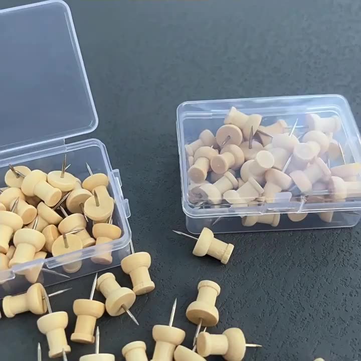 Hộp 100 đinh ghim bảng gỗ bần bảng ghim nỉ, ghim tài liệu sticker trang ...