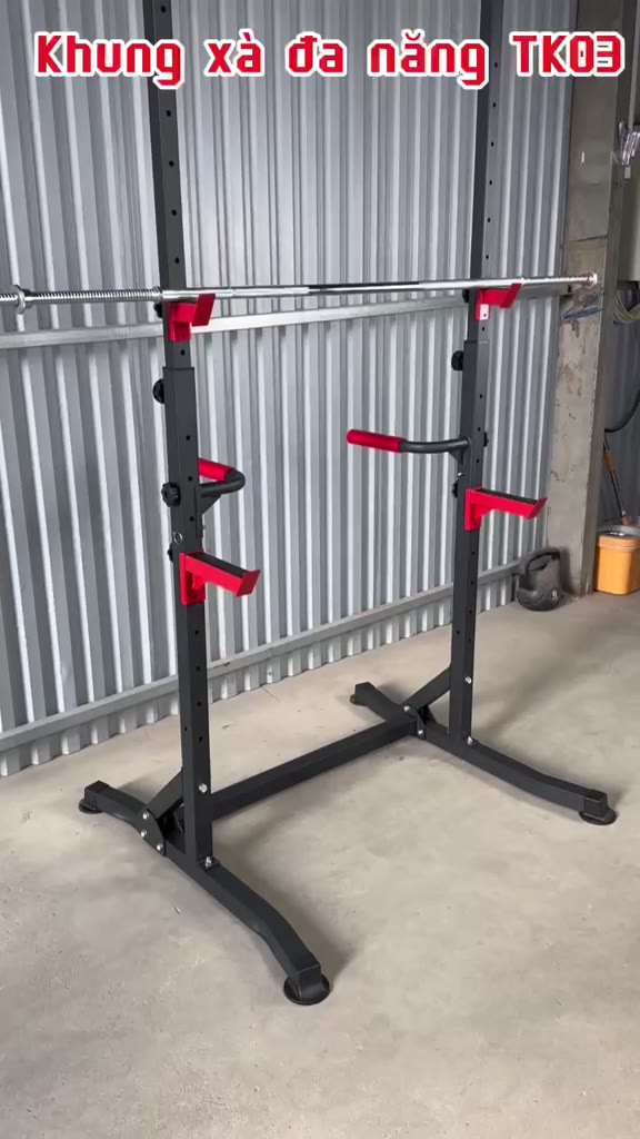 Khung rack,gánh tạ đòn,Squat đa năng điều chỉnh chiều cao 2.26m - ống ...