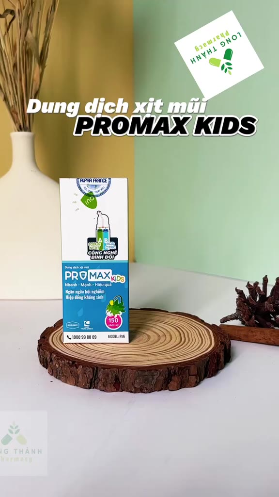 Dung dịch xịt mũi nhím xanh Promax Kids - Giảm cảm cúm, sổ mũi, viêm ...