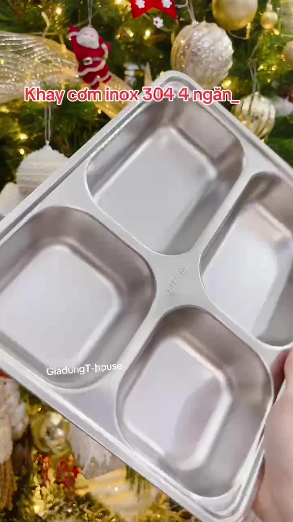 Khay Cơm Inox 304-Khay Cơm Inox Sâu Lòng 4 Ngăn Cao Cấp | Shopee Việt Nam