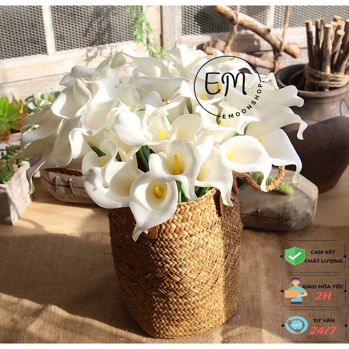 Hoa Rum Trắng, Hoa calla lily giả giống thật trang trí phòng, cầm tay ...