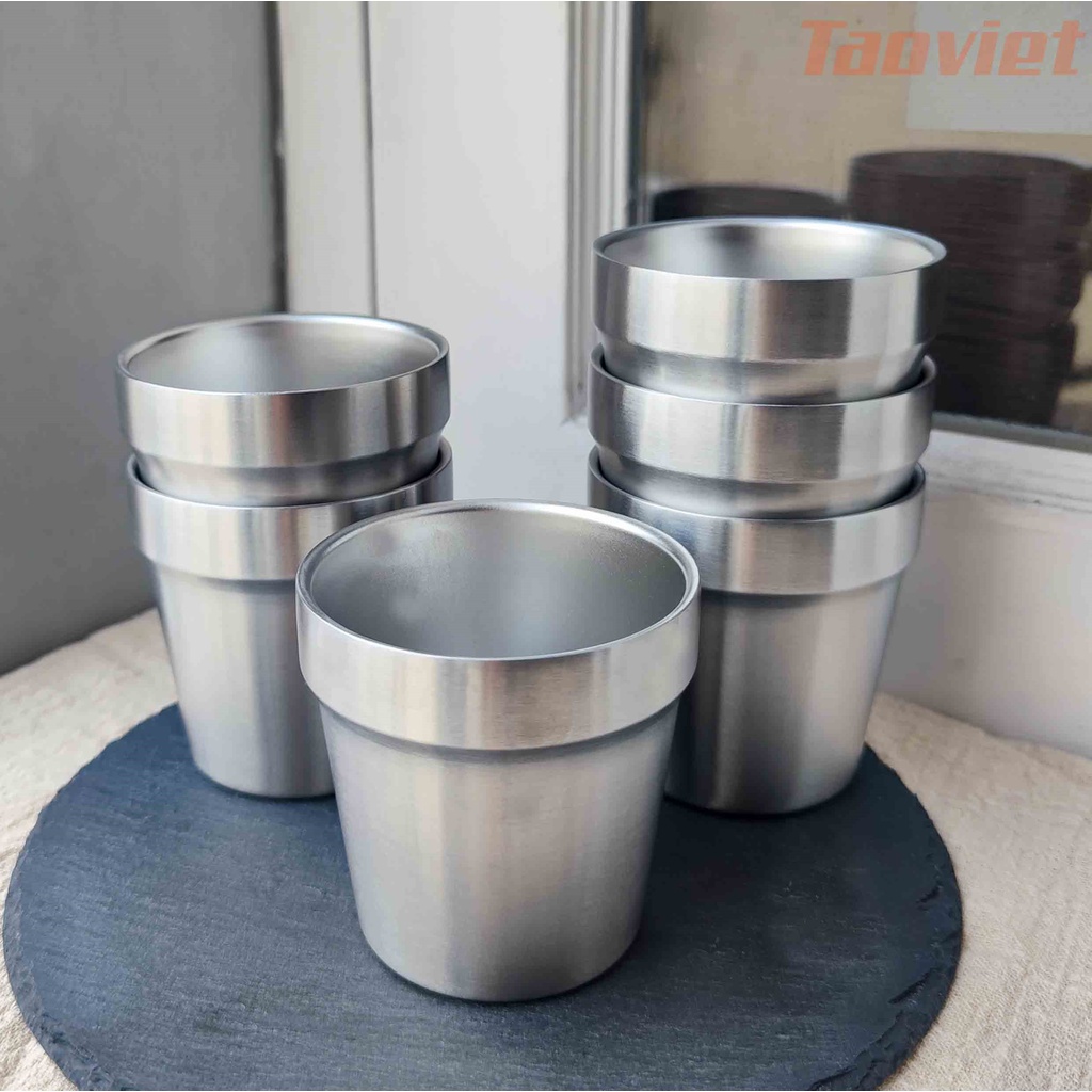 (1 LY) Ly Inox hai lớp dung tích 175ml Ly uống nước uống cà phê cho học ...