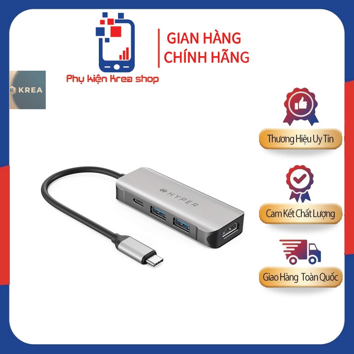 Cổng chuyển hyperdrive hdmi 4k60hz 4-in-1 usb-c hub - hd41 | Shopee ...