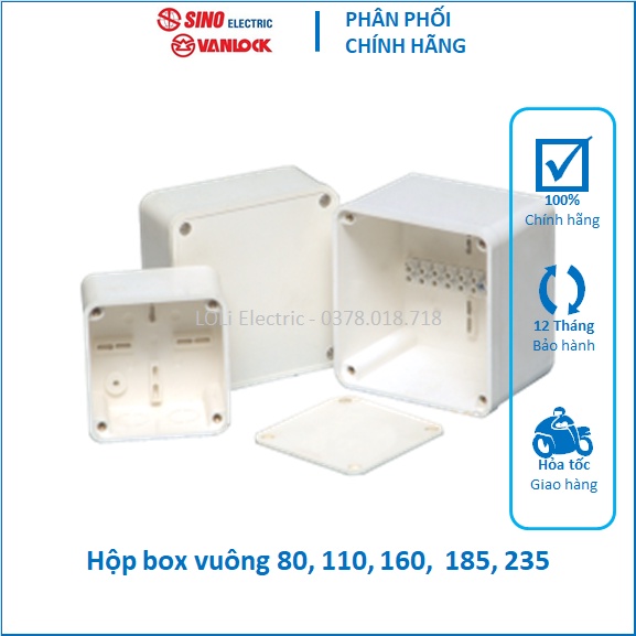 Hộp box đấu nối dây trung gian chống cháy Sino SP Vanlock có đục lỗ ...
