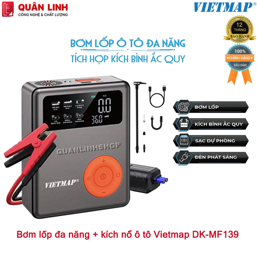Bơm Lốp Đa Năng Kết Hợp Kích Bình Ắc Quy VIETMAP DK-MF139 | Shopee Việt Nam