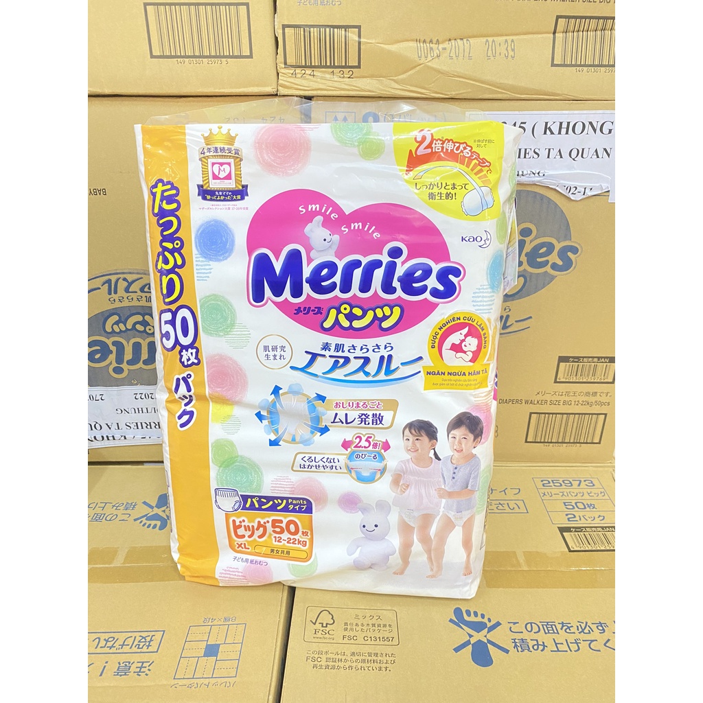 [HCM] [CỘNG MIẾNG] Tã bỉm Merries dán quần nội địa Nhật NB76+6/S70+6 ...