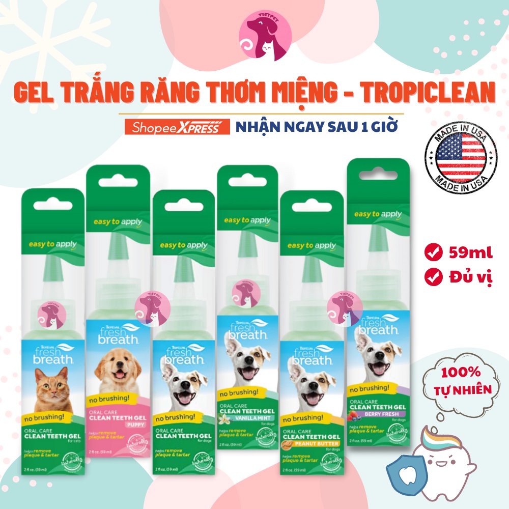 Gel vệ sinh răng miệng sạch mảng bám & hôi miệng Chó, Mèo - TropiClean ...