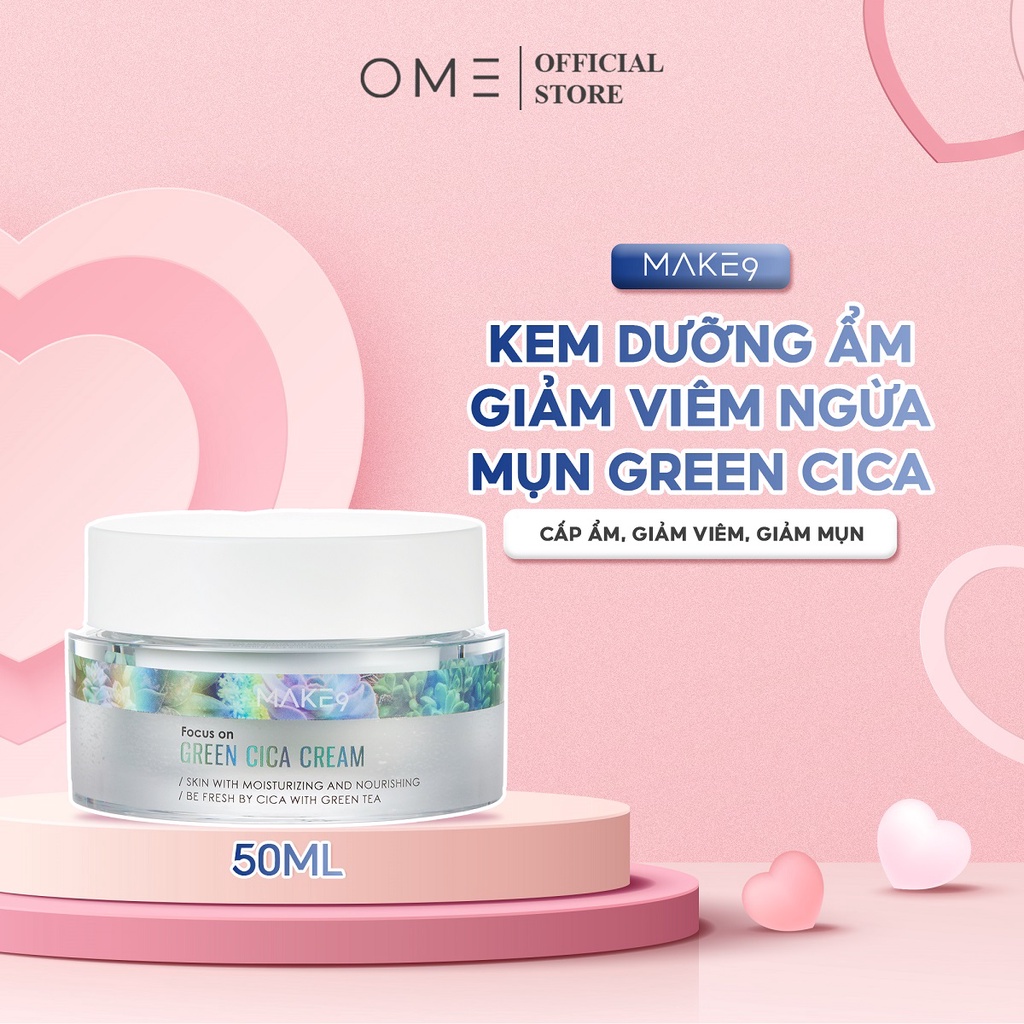Kem Dưỡng Ẩm Hỗ Trợ Giảm Mụn Green Cica Make9 An Toàn Dịu Nhẹ 50ml | Shopee Việt Nam