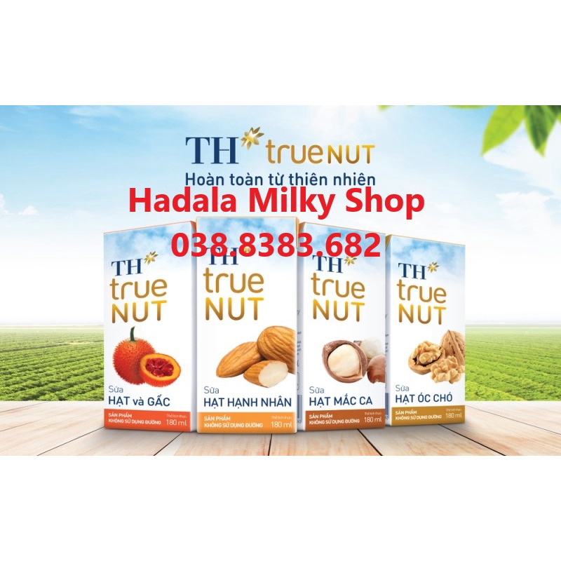 Sữa hạt TH True Nut 1 lốc 6 hộp 180ml đủ vị (Hạnh nhân, Óc chó, Mác ca ...