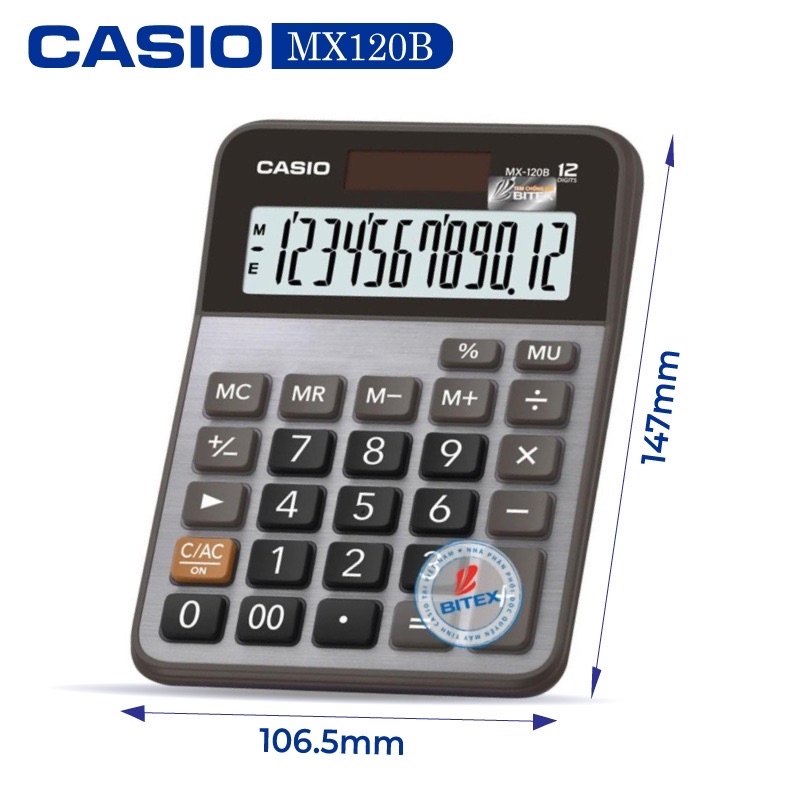 [Chính Hãng] Máy tính để bàn Casio MX-120B Loại thông dụng Dành cho cửa hàng và các shop bán ...