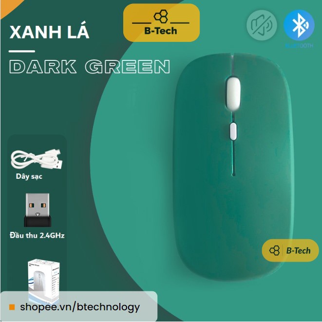 Chuột không dây bluetooth wireless mouse pin sạc W110, chuột cho ...