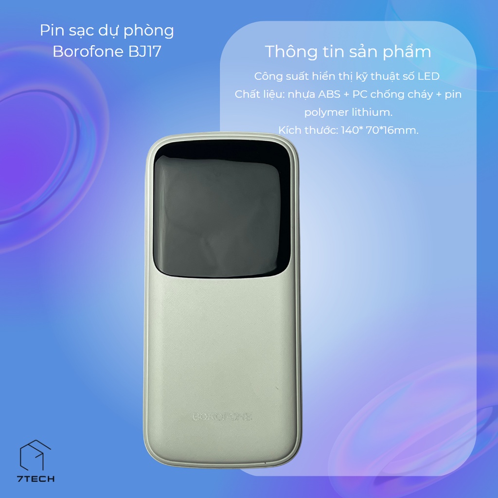[Chính hãng Borofone] Pin sạc dự phòng BJ17 10.000MAH, hiển thị LCD ...