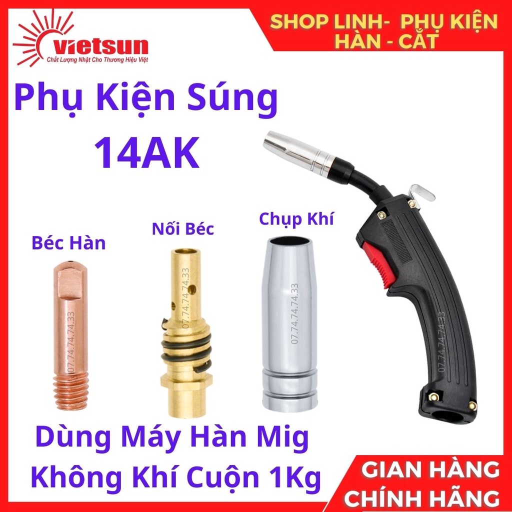 Bộ phụ kiện súng hàn Mig 14AK dùng cho máy hàn mig không khí cuộn dây 1Kg | Shopee Việt Nam