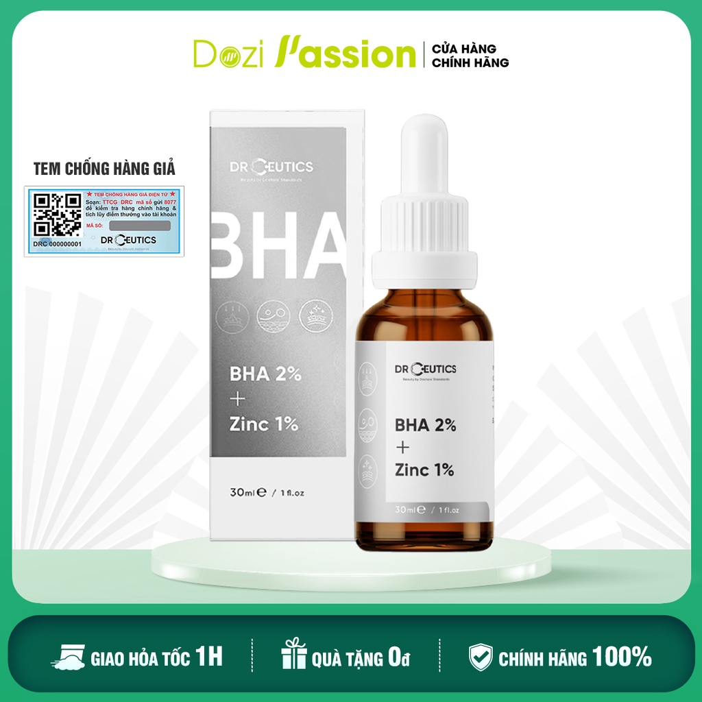 Serum DrCeutics BHA 2% + ZinC 1% Giảm Mụn, Cấp Ẩm Tự Nhiên - Tinh Chất Dr.Ceutics 30ml | Shopee ...