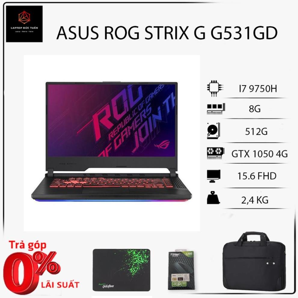 LAPTOP ASUS ROG STRIX G G531GD (I7 9750H, 8G, 512G, GTX1050 4GB, 15.6IN 120GHZ ) | Shopee Việt Nam
