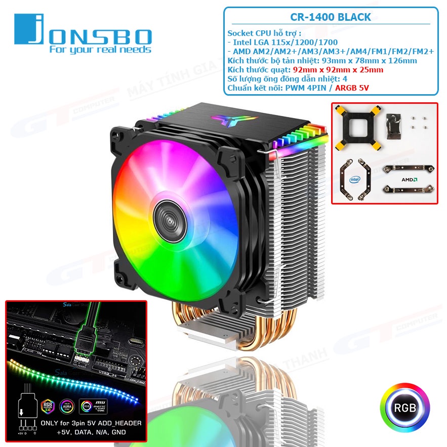 Quạt Tản Nhiệt CPU Jonsbo | CR1000, CR1000GT, CR1000 Plus, CR1200 ...