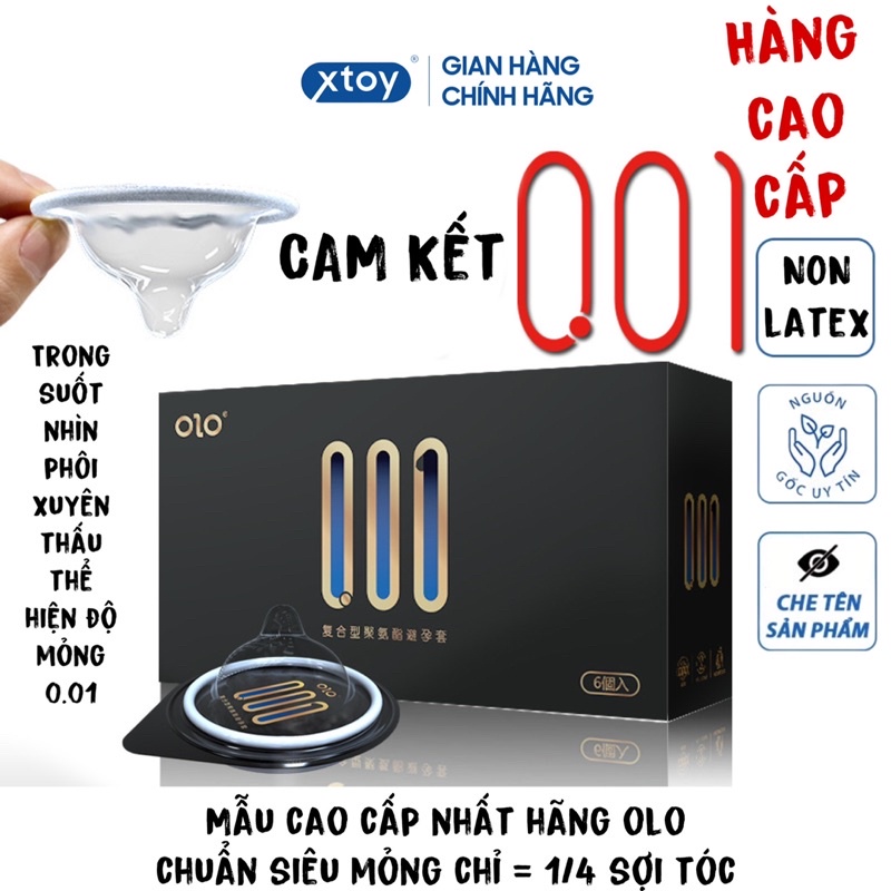 Bao Cao Su OLOL Original 0.01 Non Latex polyurethane, siêu mỏng, nhiều ...
