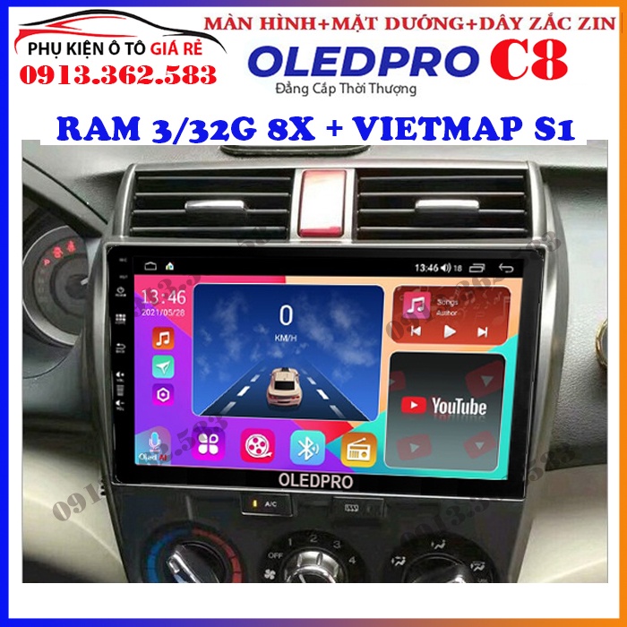 Bộ màn hình OLEDPRO C8 kèm mặt dưỡng,dây nguồn zin cho xe HONDA CITY ...