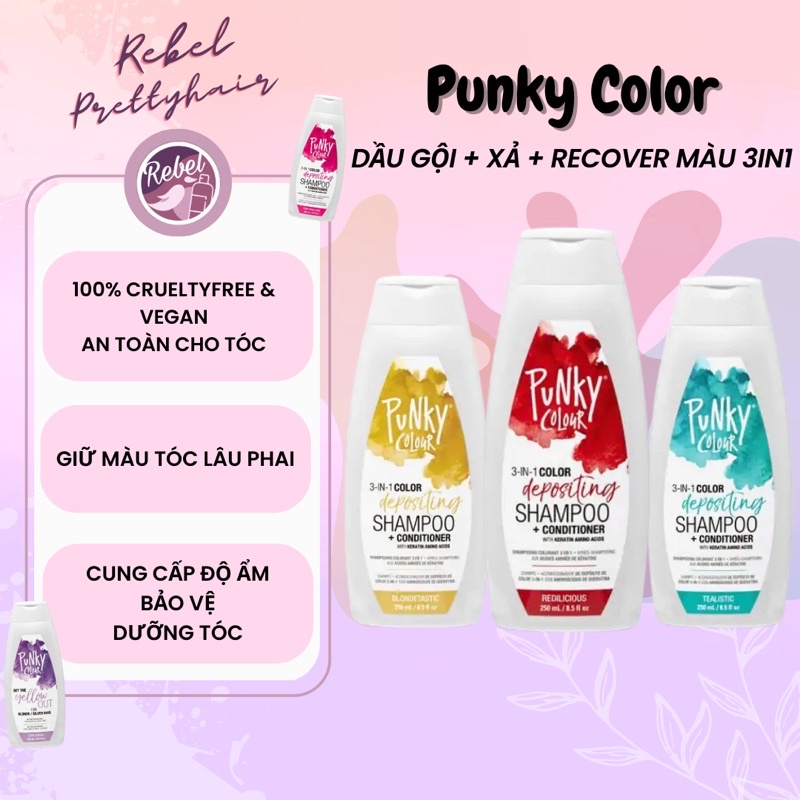 Dầu gội PUNKY COLOUR 3IN1 COLOUR DEPOSITING SHAMPOO & CONDITIONER Punky Colour | Shopee Việt Nam