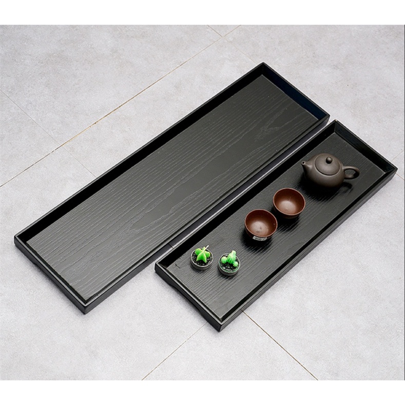 Khay Gỗ Phong Cách Nhật Bản Màu Đen/ Khay trà - Cafe - bánh | Shopee ...
