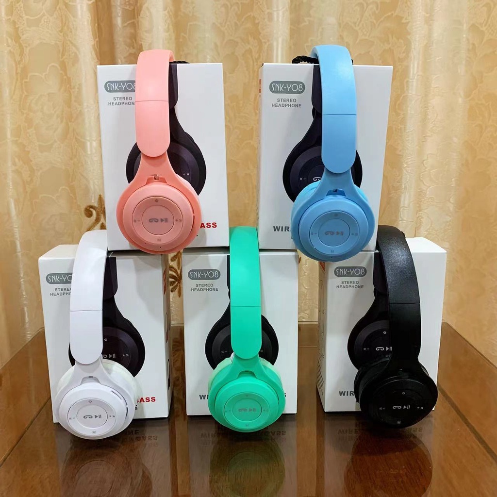 Tai Nghe Chụp Tai Bluetooth Y08, Tai Không Dây Có Mic, Có Thẻ Nhớ, Âm ...