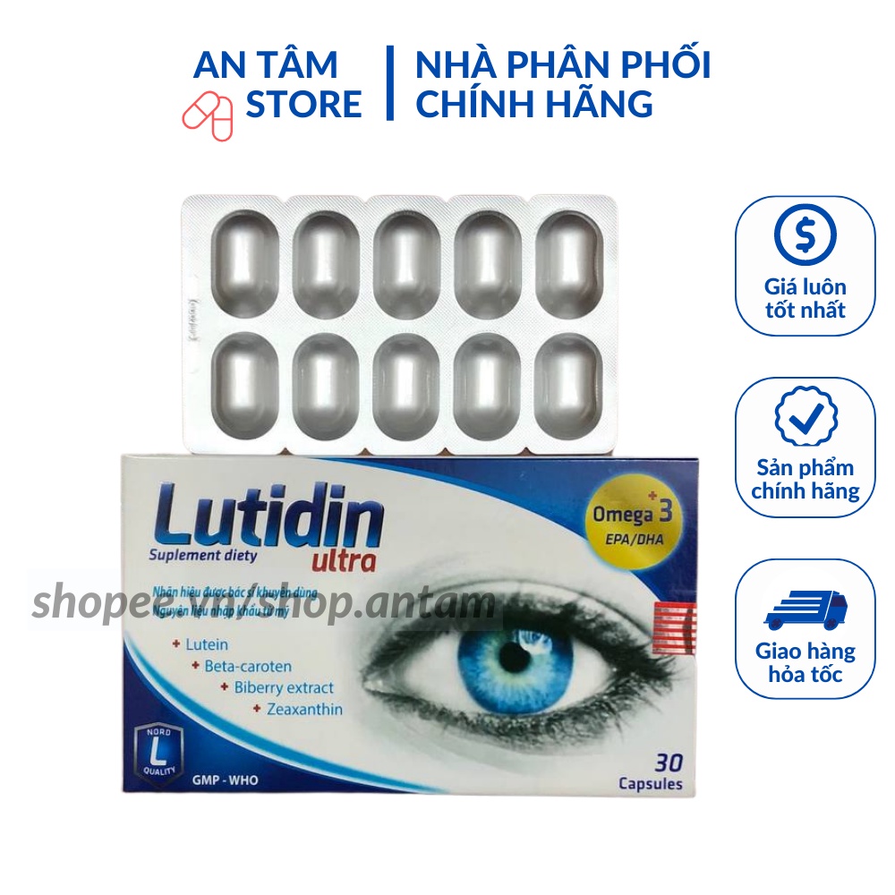 Lutidin Ultra Bổ sung dinh dưỡng cho mắt (10 viên/vỉ x 3 vỉ/hộp ...