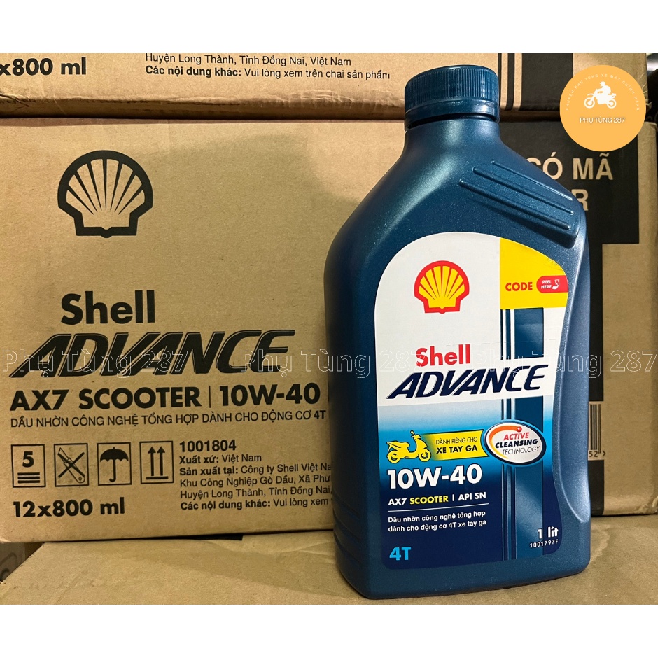 [CHÍNH HÃNG]Nhớt Xe Tay Ga Shell Xanh Advance AX7 10w40 - phụ tùng 287 ...