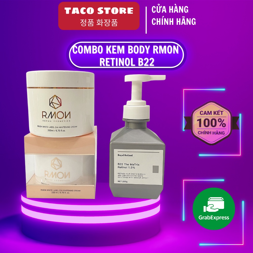 Combo Dưỡng Trắng Da Kem Body Rmon 200ml Và Kem Ủ Trắng Royal Retinol ...