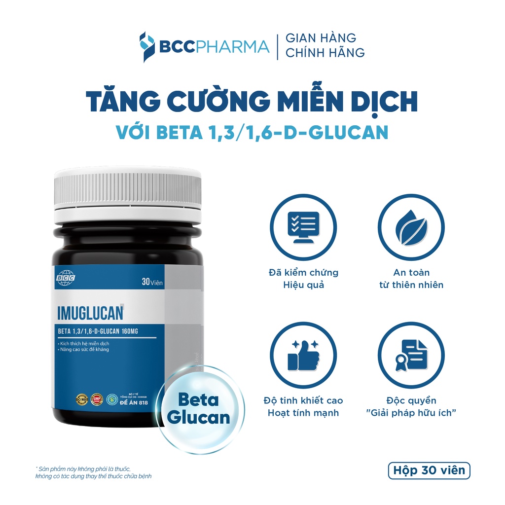 [BCC PHARMA] Viên uống Imuglucan hỗ trợ nâng cao hệ miễn dịch tự nhiên ...