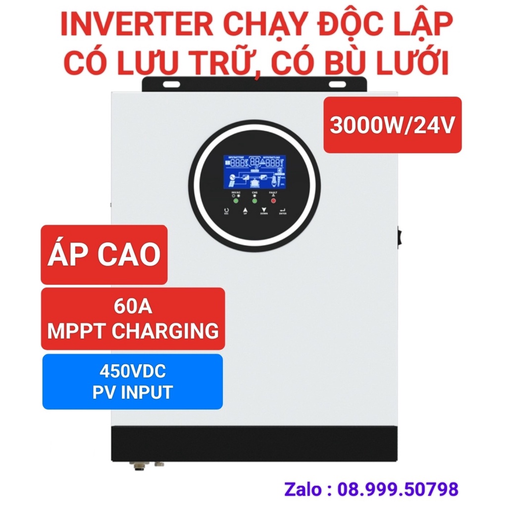 INVERTER 3000W/24V CHẠY ĐỘC LẬP, CÓ LƯU TRỮ, CÓ BÙ LƯỚI | Shopee Việt Nam
