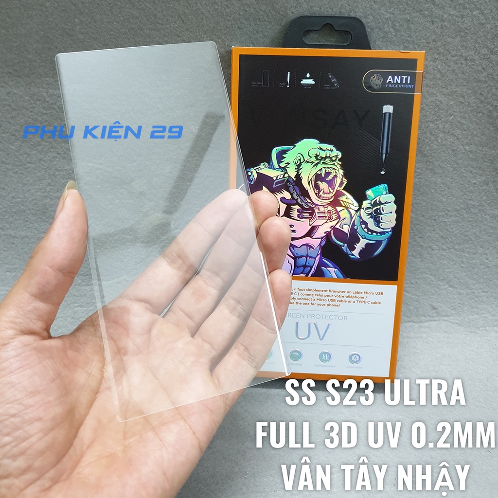 [VÂN TAY NGON - Samsung S23 Ultra] Dán kính cường lực FULL màn FULL keo ...