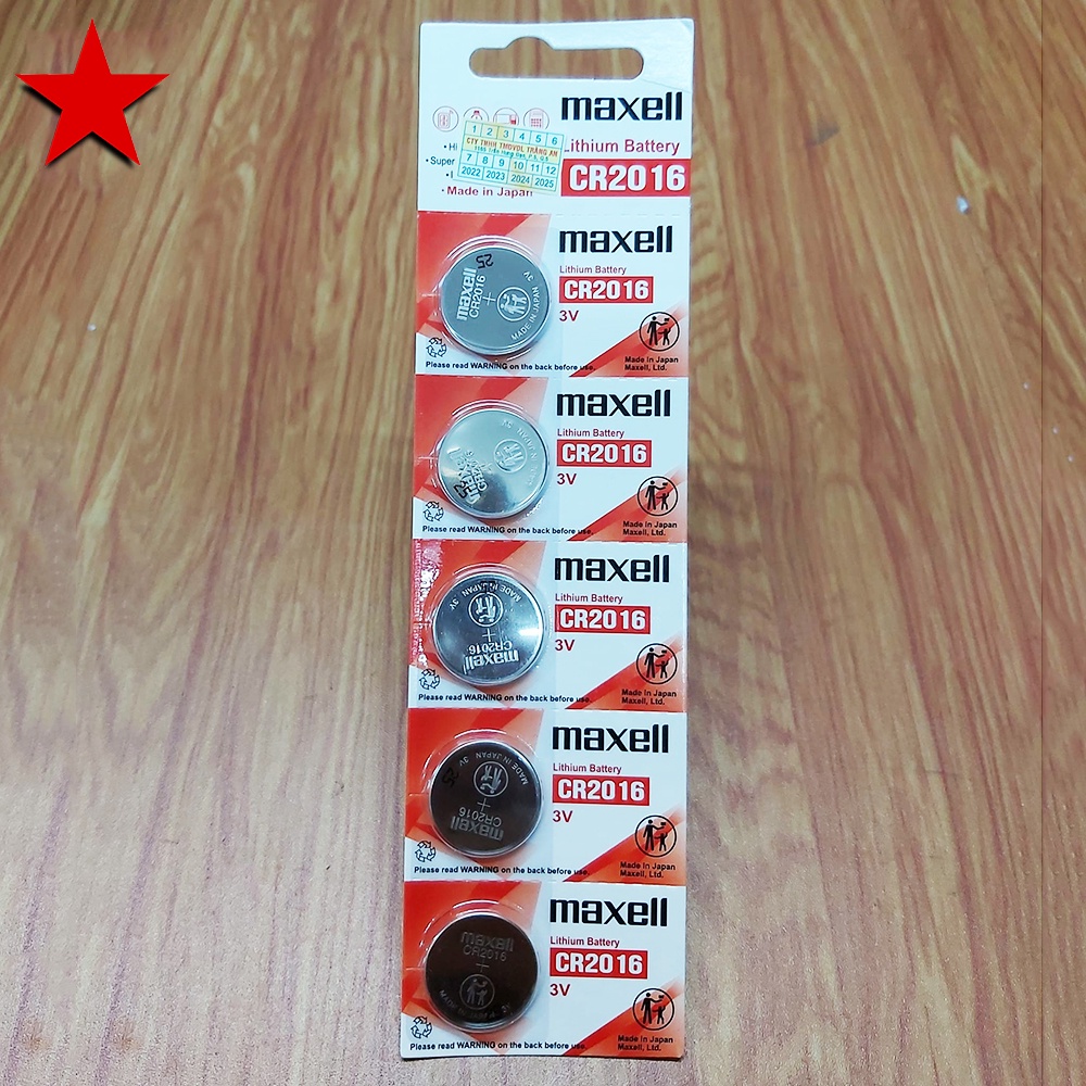 Vỉ pin CR2016 3V Maxell chính hãng Nhật Bản 100% pin maxell 2016 vỉ 5 ...