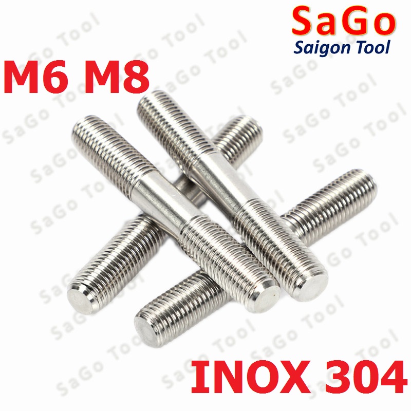 Bulong 2 đầu ren, Guzong Inox 304 M6 M8 INOX 304 | Shopee Việt Nam