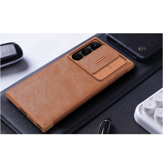 Bao da 2 mặt cho Samsung Galaxy S24 fe, S23 Plus, S23 Ultra ,S25,S22 Plus,S22Uhiệu Nillkin Qin ...