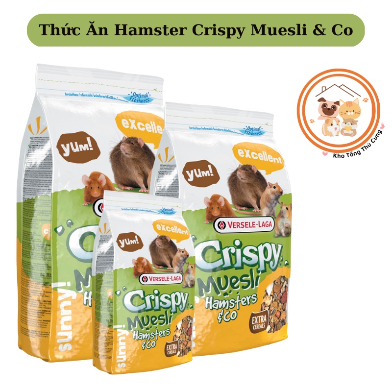 Thức ăn Crispy Muesli Co cho chuột hamster mini, bear syrian,rat,gerbil ...
