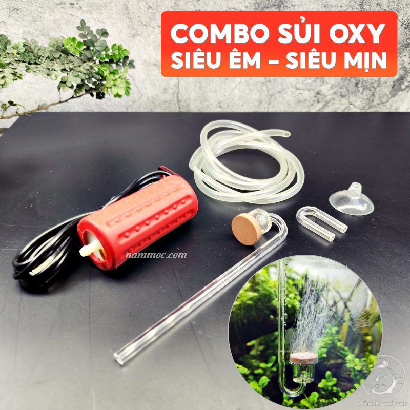 COMBO Máy và Quả Sủi Oxy Siêu Êm - Siêu Mịn | Bộ Sủi Oxy Mini Cho Hồ Cá ...